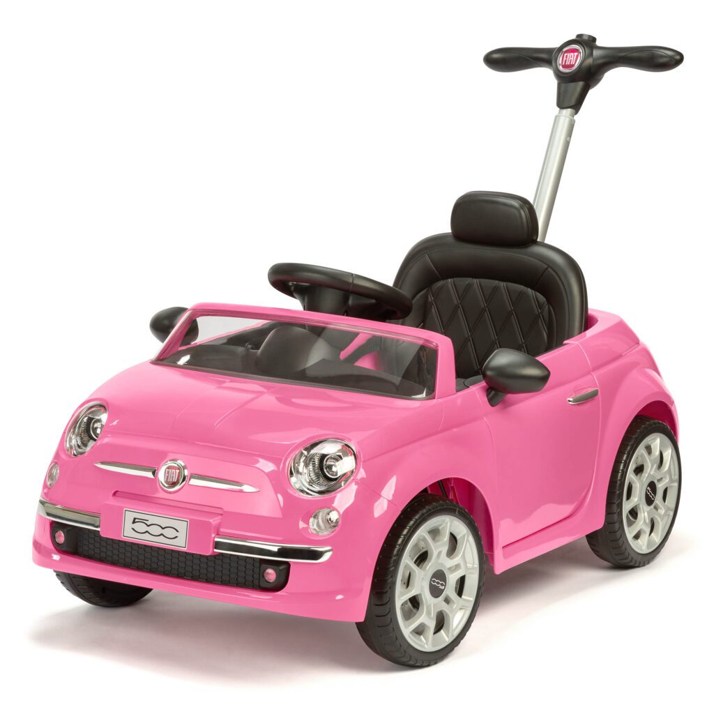 Fiat 500 Pink Push/Ride on Car - Bilco Direct