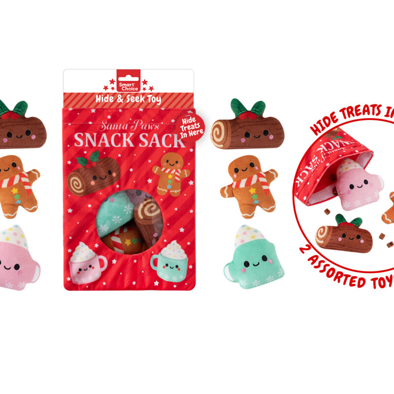 HIDE & SEEK PLUSH SNACK SACK DOG TOY - Bilco Direct